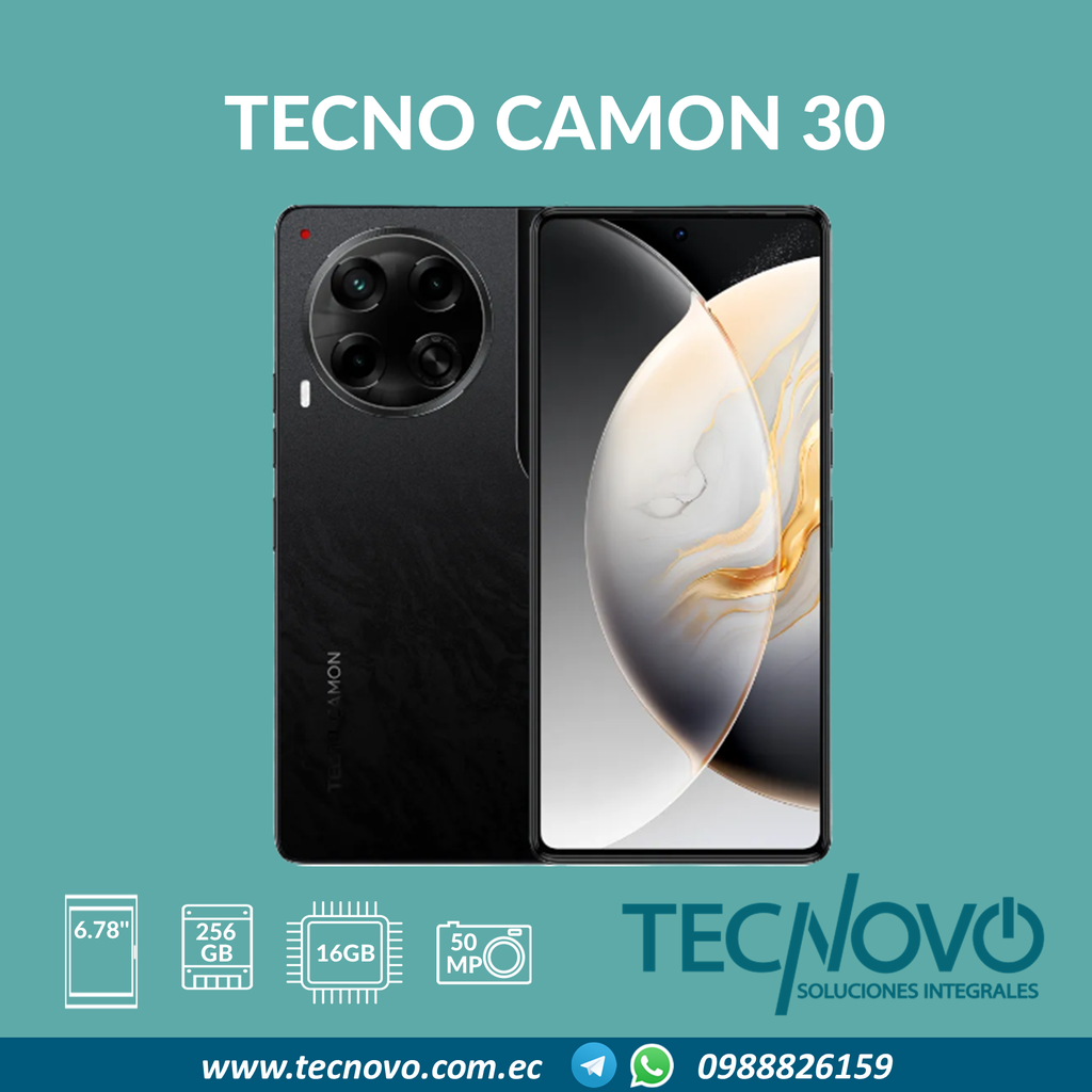Celular TECNO Camon 30 16GB / 256GB | TECNOVO SOLUCIONES INTEGRALES